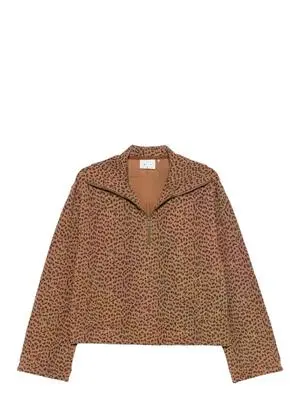 THE UPSIDE The Upside Leopard-Print Quarter-Zip Jacket