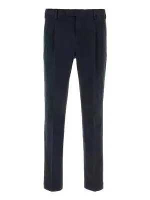 PT TORINO Pleated Cotton Trousers - Blue