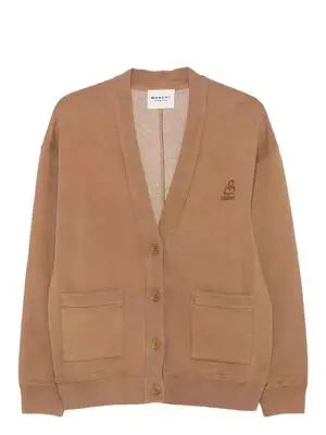 MARANT ETOILE Logo Embroidered Patch-pocket Cardigan - Brown