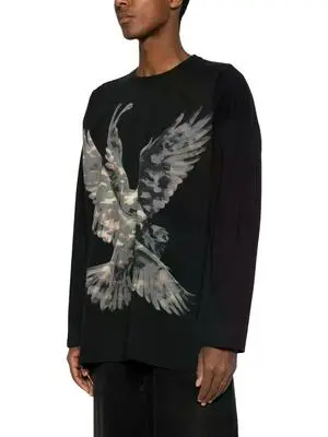 PDF Graphic-print Long-sleeves Sweatshirt - Black