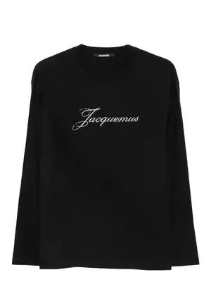 Jacquemus Logo Print Long Sleeve T-shirt - Black