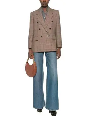 Chloé Double-breasted Check Blazer - Brown