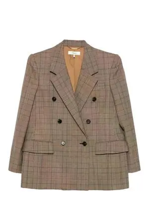 Chloé Double-breasted Check Blazer - Brown