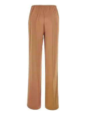 FORTE_FORTE Crepe Texture Pressed Crease Straight-leg Trousers - Pink