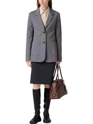 Miu Miu Washed Stretch Poplin Jacket - Grey