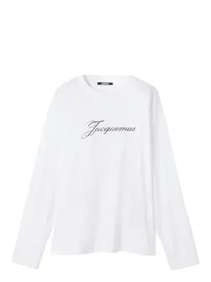 Jacquemus Long-sleeve T-shirt With Printed Logo - White