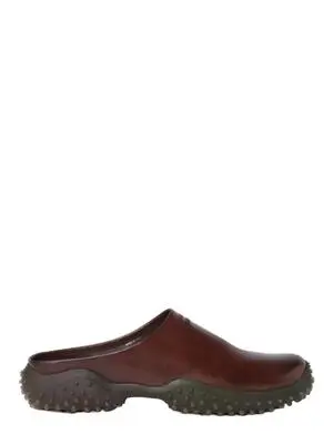 Miu Miu Leather Mules With Bubble Tread - Brown