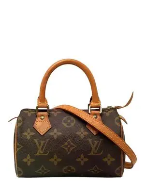 LOUIS VUITTON Monogram Canvas Nano Speedy Bandouliere Satchel - Brown