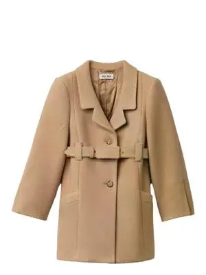 MIU MIU Single-breasted Double Wool Coat