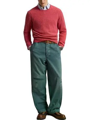Polo Ralph Lauren Polo Ralph Lauren Knitted Crew Neck Sweater With Elbow Patches Red