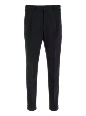PT TORINO Pleated Wool Trousers - Blue