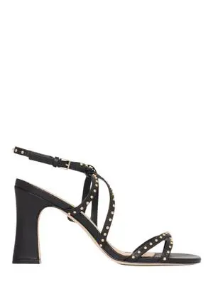 Cinq À Sept Blair Studded Leather Block Heel Sandals - Black