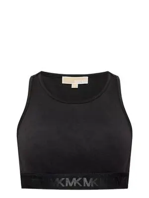 Michael Kors Logo-tape Sports Bra - Black