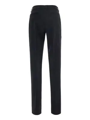 PT TORINO London Pressed-crease Slit-hem Trousers - Black