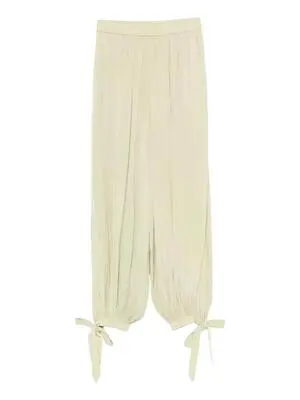 Chloé Tie-cuff Satin Trousers - Green