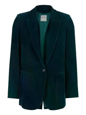 FORTE_FORTE Corduroy-effect Single-breasted Blazer - Green