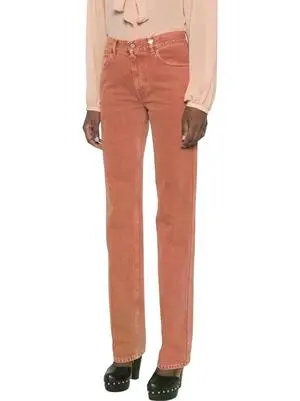 CHLOÉ Chloé Straight Leg Jeans In Crimson Brown Denim