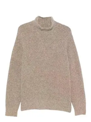ROBERTO COLLINA Ribbed Knit High-neck Sweater - Neutrals