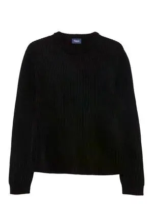 DRUMOHR Ribbed Knit Wool Crew Neck Sweater - Black