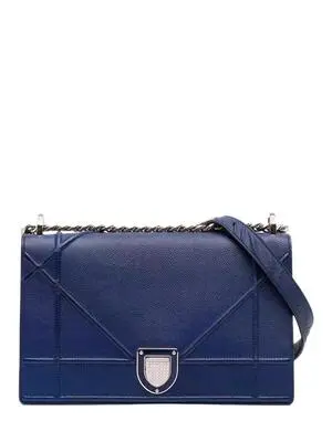 Dior 2016 Medium Grained Calfskin Diorama Flap Crossbody Bag - Blue