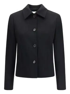 LARDINI Button-up Pointed-collar Jacket - Black