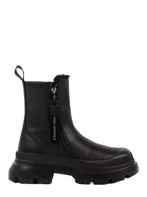 KARL LAGERFELD Karl Lagerfeld Logo-Embossed Leather Ankle Boots