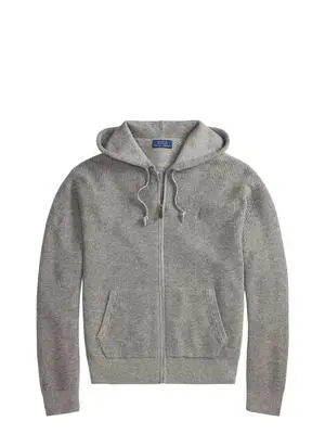 Polo Ralph Lauren Waffle-knit Zip-up Hoodie - Grey