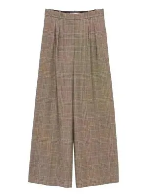 CIRCOLO 1901 Check Pattern Pleated Trousers - Brown
