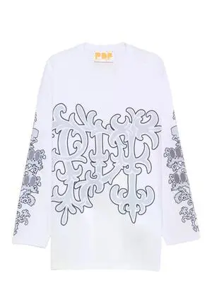 PDF Graphic-print Long-sleeve T-shirt - White