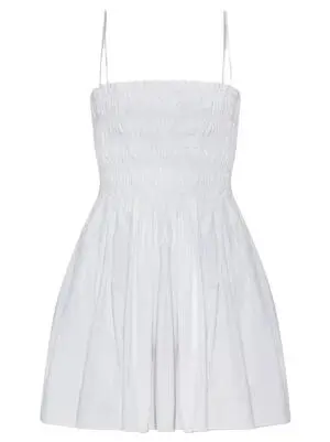 Matteau Shirred-bodice Mini Dress - White