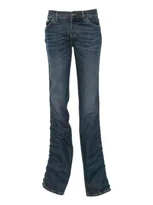 Liu Jo Whiskered Ruched Jeans - Blue
