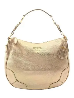 Prada Prada Grained Leather Shoulder Bag Gold