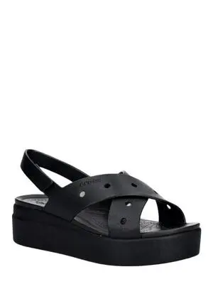 CROCS Brooklyn 4u Cross Strap Platform Sandals - Black