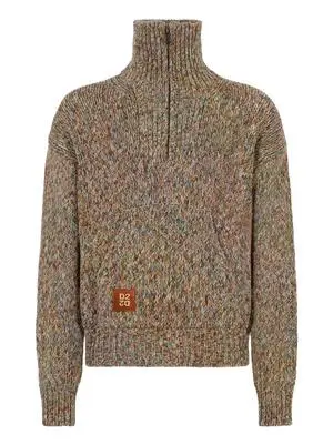 DSQUARED2 Dsquared2 Mouliné High Neck Half-Zip Sweater