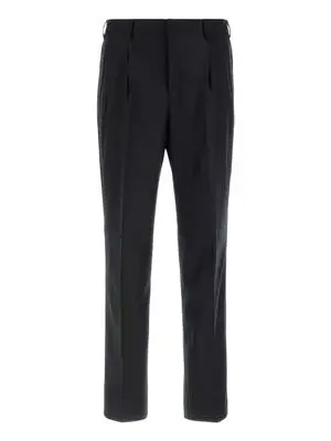 PT TORINO Pleated Wool Tailored Trousers - Blue