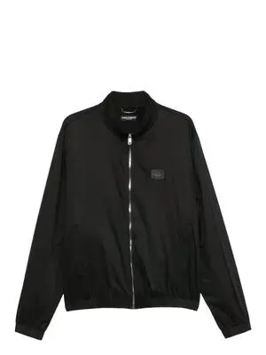 Dolce & Gabbana Logo Plaque Zip-up Jacket - Black