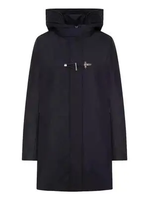 FAY ARCHIVE Toggle-fastening Hooded Coat - Blue