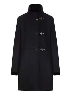 FAY ARCHIVE Toggle-fastening High-neck Coat - Black