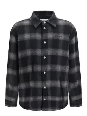 Off-White Checked Padded Jacket - Black
