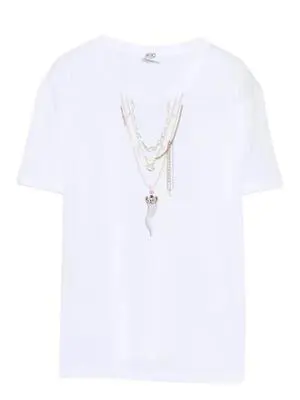 LIU JO Graphic-print Rhinestone-embellished T-shirt