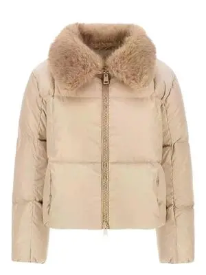 Herno Faux-fur Collar Puffer Jacket - Neutrals