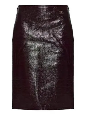 COURREGES Logo Detail Midi Skirt - Red