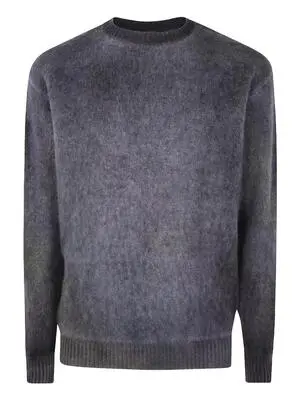 Avant Toi Crew Neck Brushed Texture Sweater - Grey