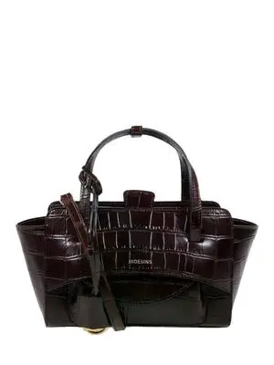 HIDESINS Croc-effect Tote Bag - Brown