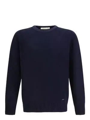 BROOKSFIELD Logo Plaque Crew Neck Sweater - Blue