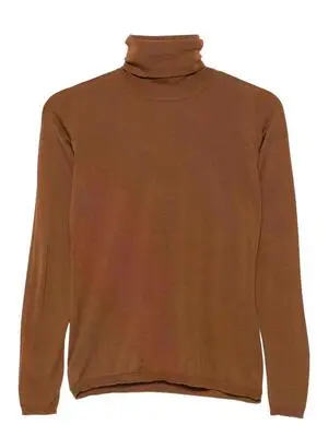 Max Mara Saluto Fine Knit Roll-neck Long-sleeve Sweater - Brown