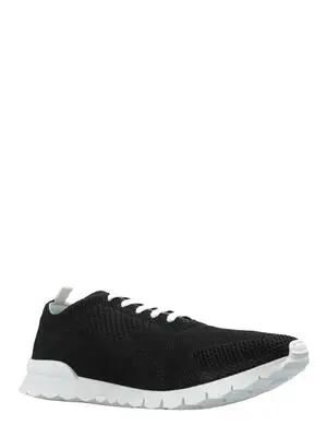 Kiton Mesh-knit Lace-up Sneakers - Black