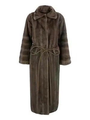 VALENTINI 1972 Belted Faux-fur Coat - Brown