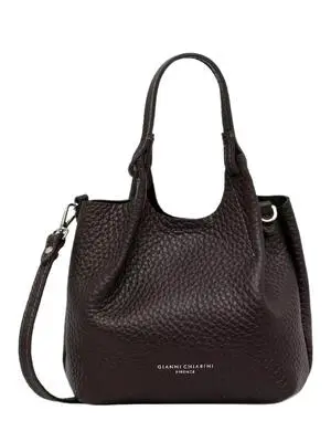 GIANNI CHIARINI Small Grained Leather Tote Bag Brown