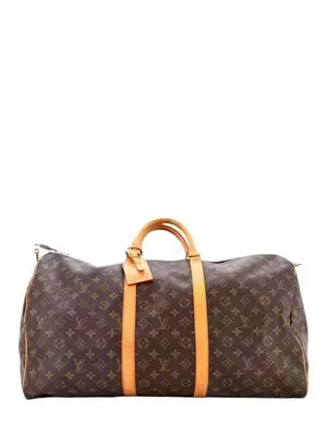 LOUIS VUITTON Louis Vuitton Monogram Canvas Keepall 55 Travel Bag Brown
